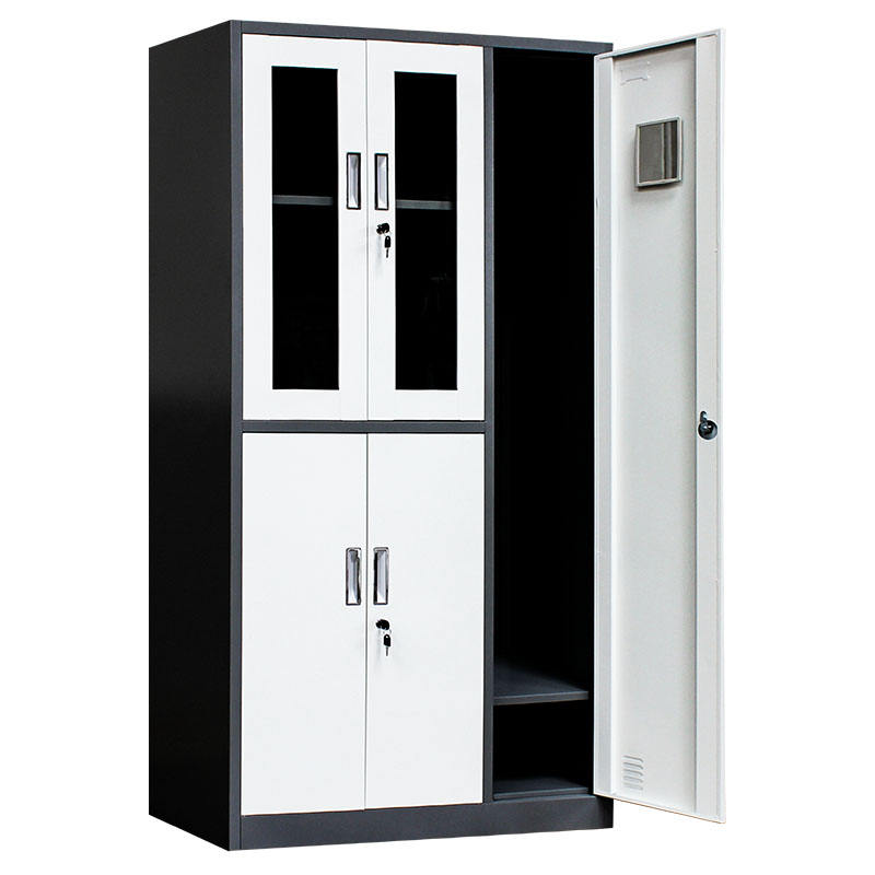 Modern Freestanding Steel Locker with Document Storage Cabinet for ...