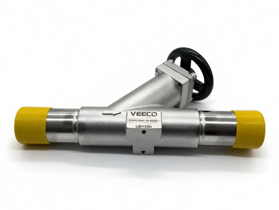 VEECO Y Type 1-way Manual Bellows Seal Globe Valve Butt Welded SS316L 1 ...