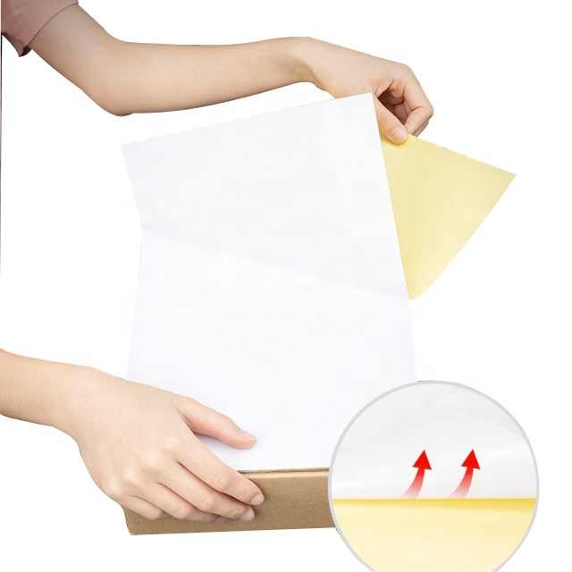 Matt Offset A4 Self Adhesive Sticker Paper Yellow Release/Glassine ...