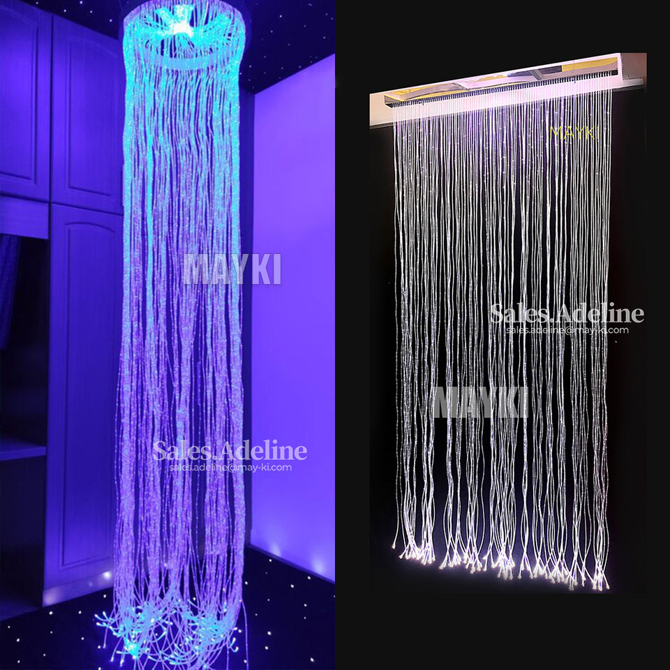 Rgb Color Changing Fiber Optic Light Curtain For Indoor Sensory Use