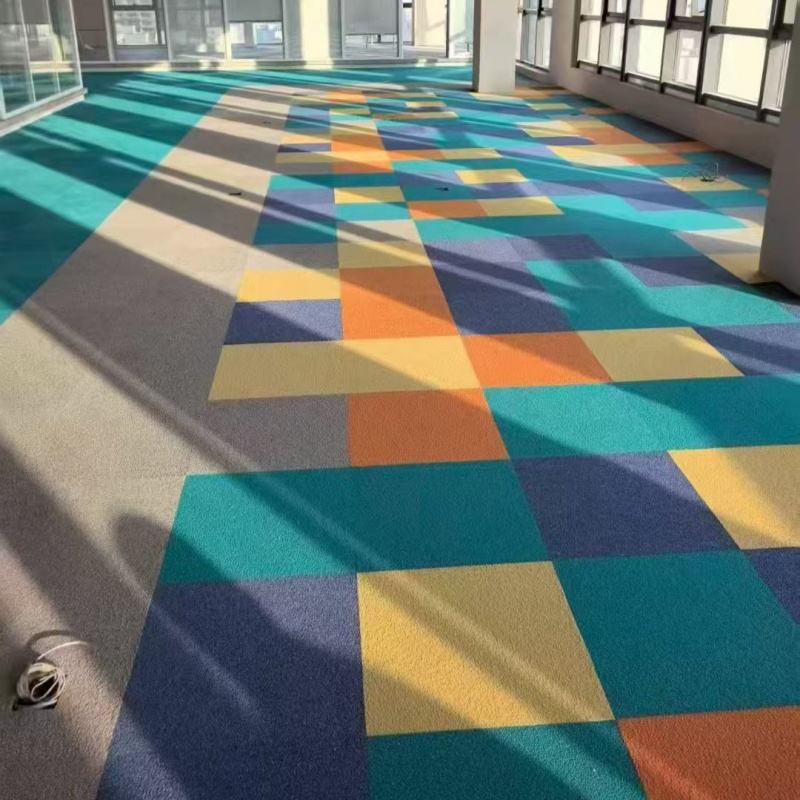 Carpet Tiles 50x50 Square PVC Backing Modern Reversible Nylon Plain ...