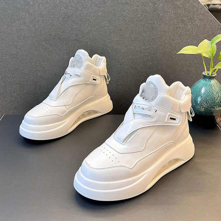 Spring New Breathable White Shoes Trend Versatile Thick Sole