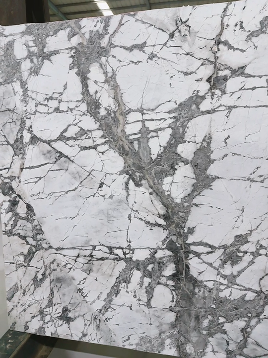 Invisible Grey Marble Look Slab Wall Tile for Interior