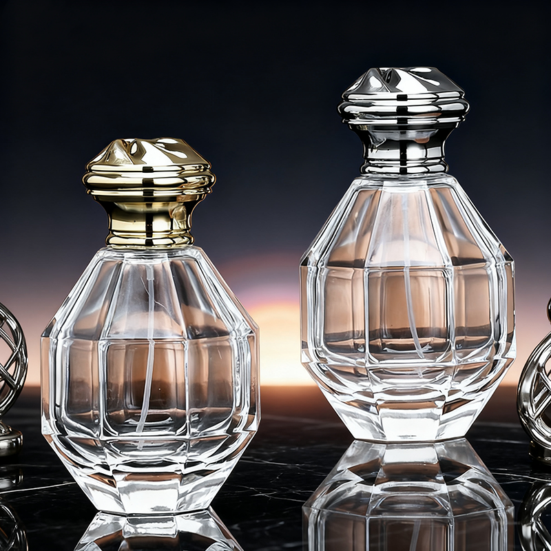 100ml Luxurious Transparent Locking Glass Perfume Bottle with Press ...