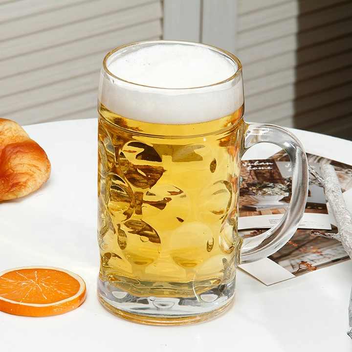 Customized Dimple Plastic Beer Mugs with Handles Wholesale Beer Stein ...