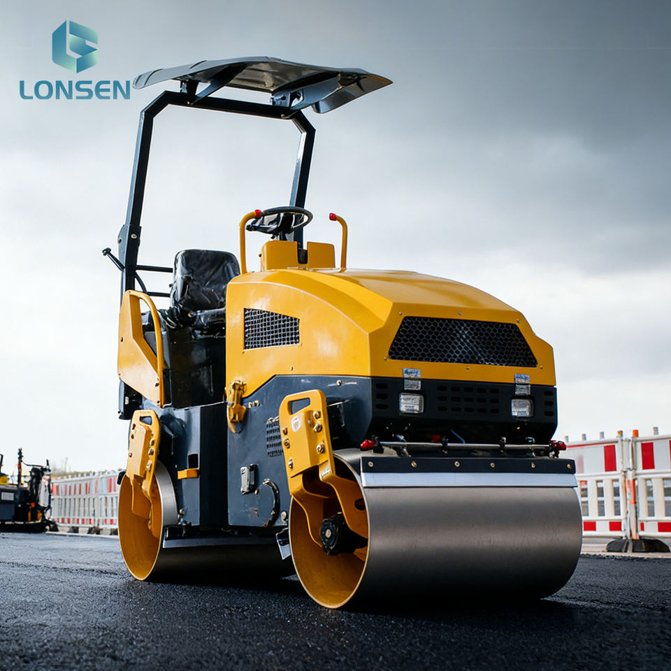 Fast Compaction LS20H Double Drum Roller 2 Ton 35KN Exciting Force 70Hz ...