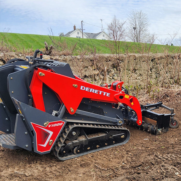 Derette V1000 Mini Skid Steer Loader - 25hp Kubota Diesel, 1000lb ...