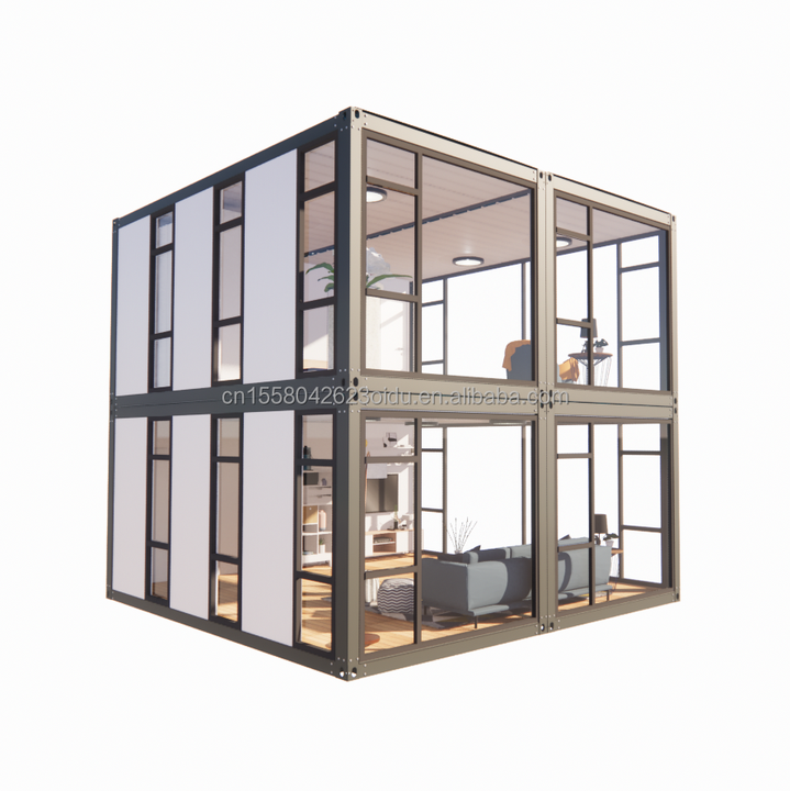 Convenient large curtain wall, glass window, movable house, office ...