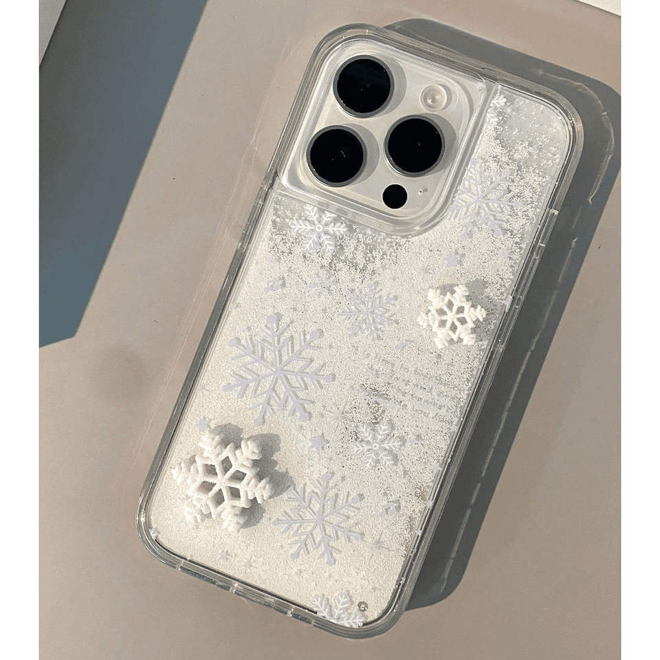 For iPhone 17 Air New Fashion Snowflake Flowing Winter Transparent TPU ...