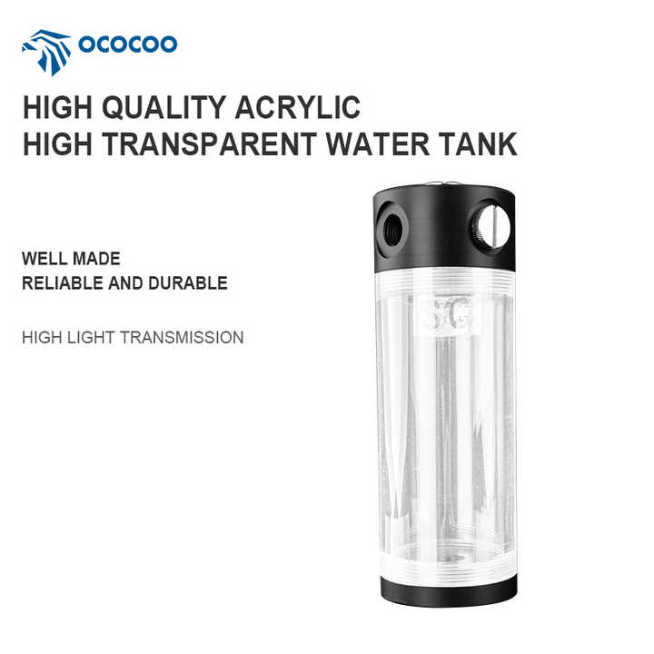 OCOCOO D60-C13F 130mm Acrylic Computer Water Cooling Tank with ...