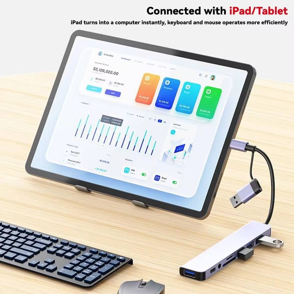 New 8-Port USB-C Expander Docking Station for 2.0 PD Splitter USB 3.0 ...