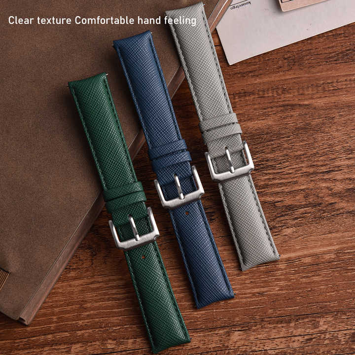 JUELONG Luxury Curved End Leather Watch Strap Curved Lug Quick Release ...