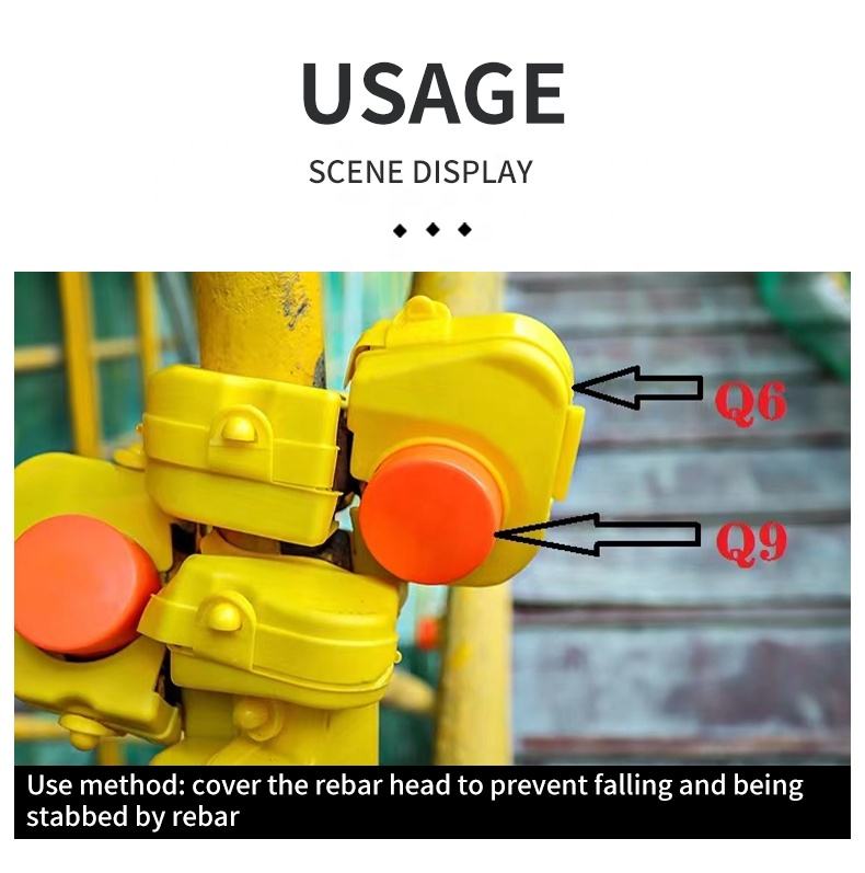 Plastic Double Elastic Scaffolding Rebar End Caps Mushroom Style Yellow ...
