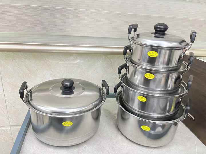 Cheap 10-Piece Pots and Pans Stainless Steel Cookware Set Soup & Stock ...