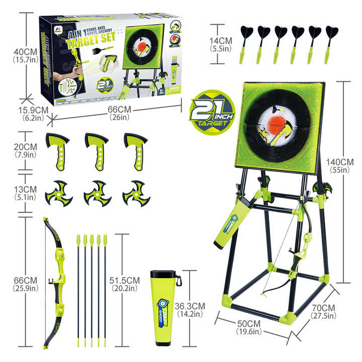 21 Inch 4 in 1 Outdoor Unisex Axe Throwing Target Game Set