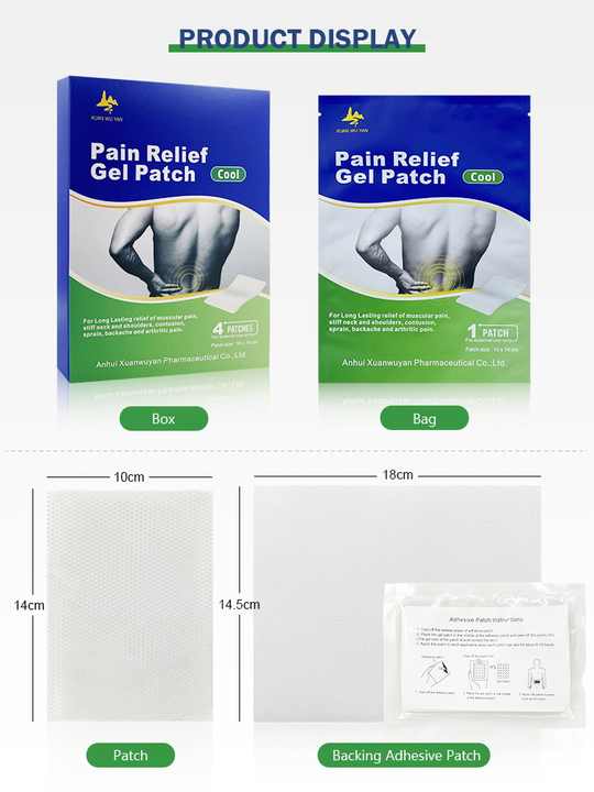 4 Pcs/Box Pain Patch Chinese Herbs Gel Sticker for Body Joint Arthritic ...