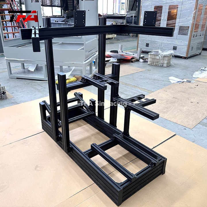 Full Sim Racing Cockpit Setup Aluminum Extrusion 4080 Rig with Seat ...