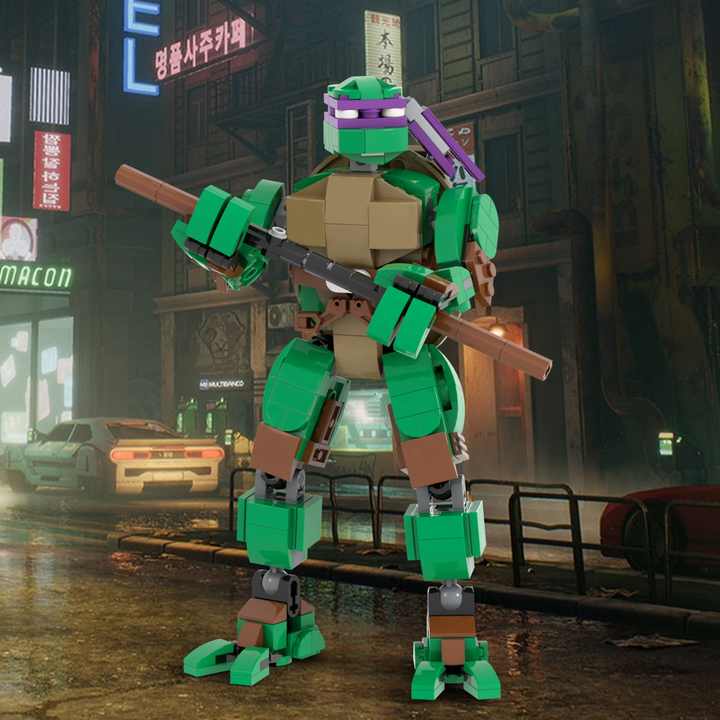 TMNTed Ninja Turtles Donatello action figures building bricks ...
