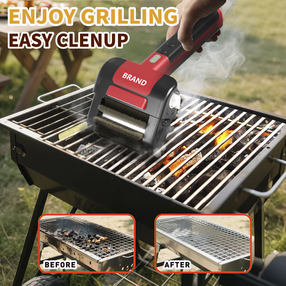 KL102 Grill Cleaner Cordless Rechargeable BBQ Tool with LED Light 700 ...
