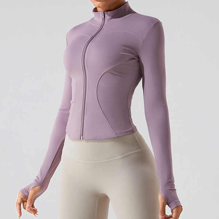 Custom Activewear Fitness Full Zip up Light Weight Yoga Tops Windproof ...