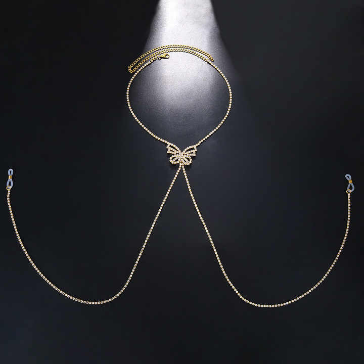 Wholesale Tassel Butterfly Body Chain Non Piercing Rhinestone Nipple ...