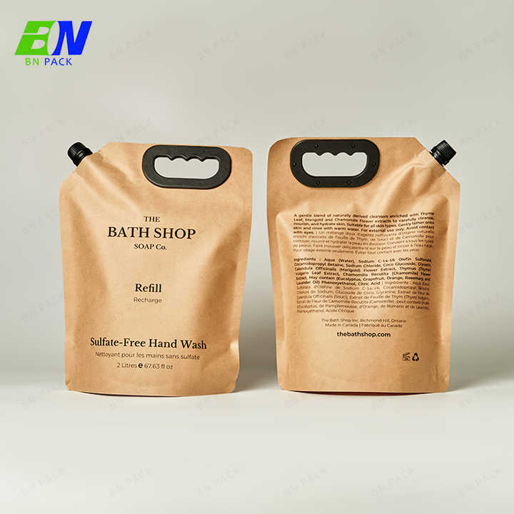 Eco-friendly Biodegradable Kraft Paper Liquid Packaging Pouches