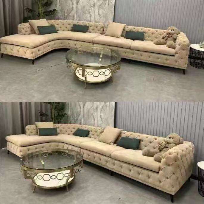 Light Luxury Corner Combination Sofa Large Family Designer Living Room ...