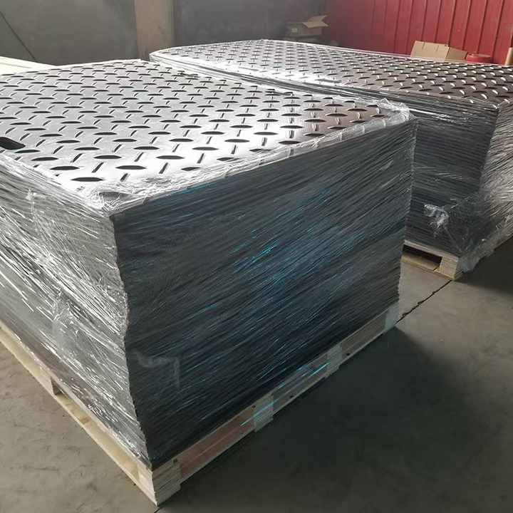 HDPE 4x8 Ft Heavy Duty Excavator Floor Road Mat Interlocking Plastic Sheets Extruded Ground ...
