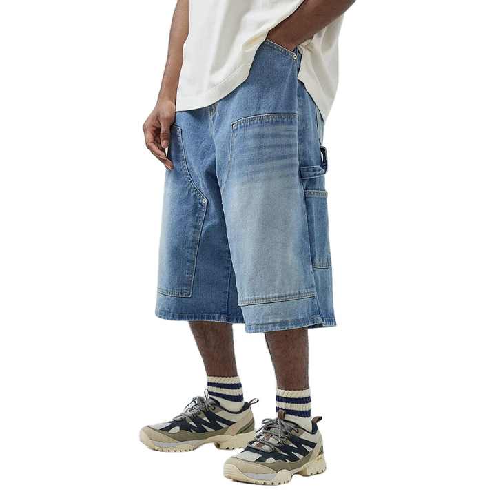 Topshow DENIM Custom Baggy Jorts - Double Knee Cargo Shorts