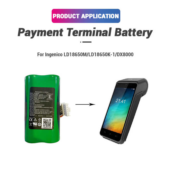 7.2V 2600mah Batteries for Ingenico DX8000 POS Machines