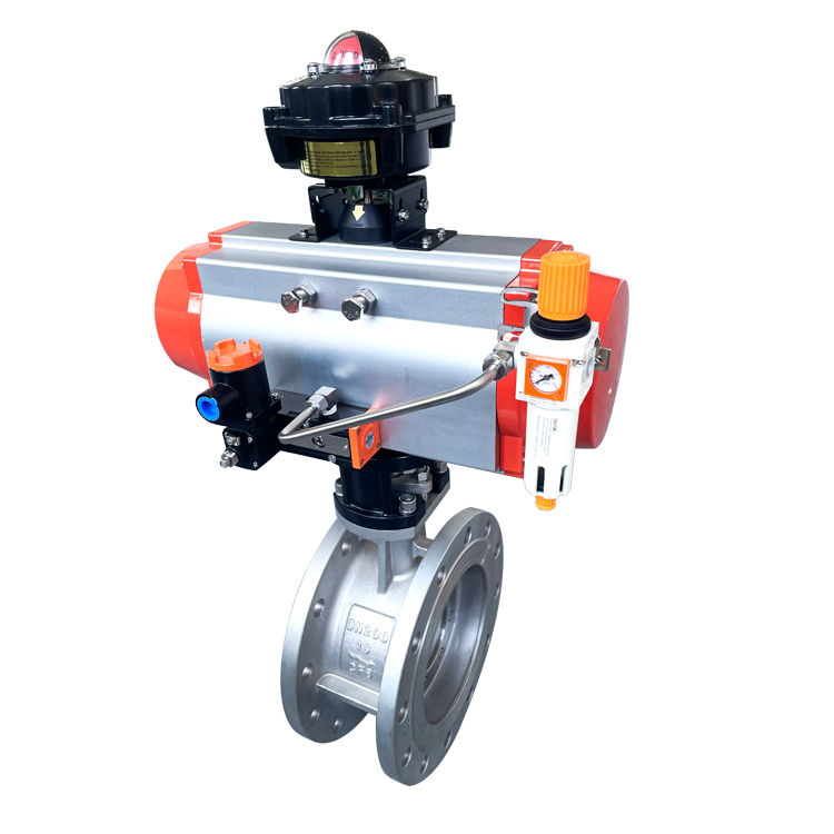 Pneumatic Actuated Flanged Triple Eccentric Butterfly Valve YOUTO YT ...