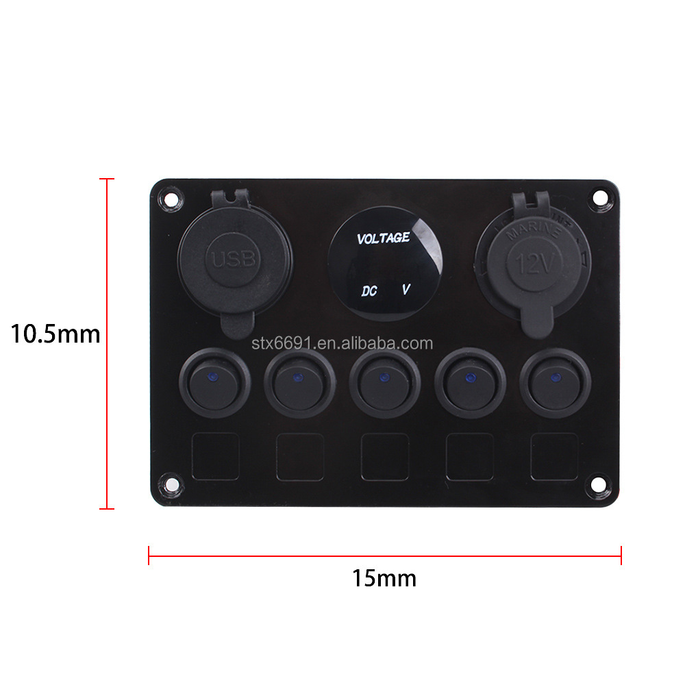 Dual USB LED Switch Panel Car Truck Truck Digital Voltage Display Red ...