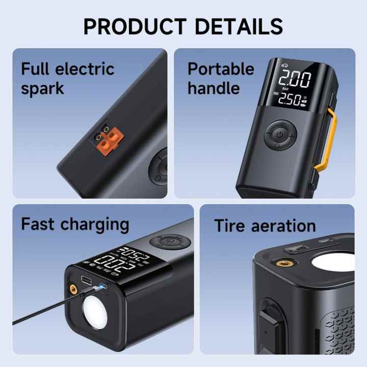 Air Blower Factory 10000mah Jump Starter QS213 Portable Air Pump EVA ...