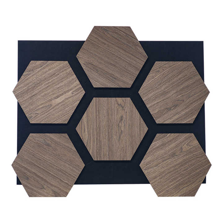 Hexagon Oak Acoustic Panel Wall Soundproofing Akupanel Slat Wooden ...