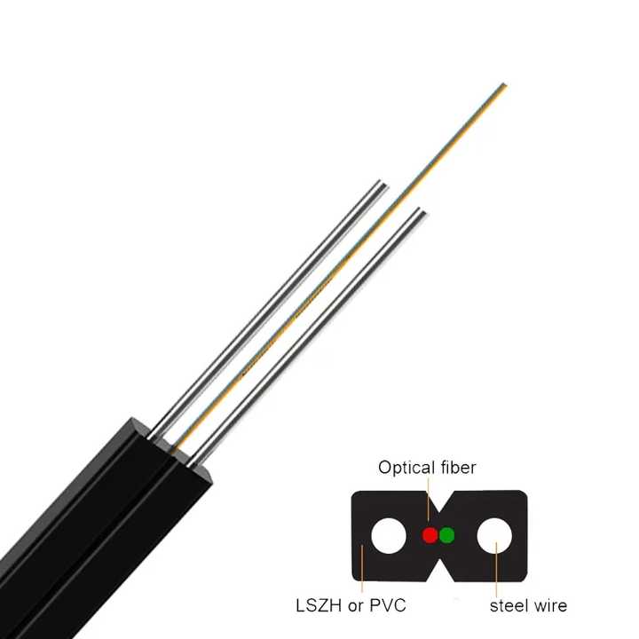 Outdoor FTTH Fibra Optica Patch Cord 1 Core G657A1 G652D Fiber Optic Drop Cable ASU Electric 2x2 ...