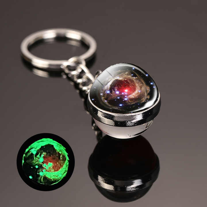 Solar System Planet Keyring - Galaxy Nebula Space Art