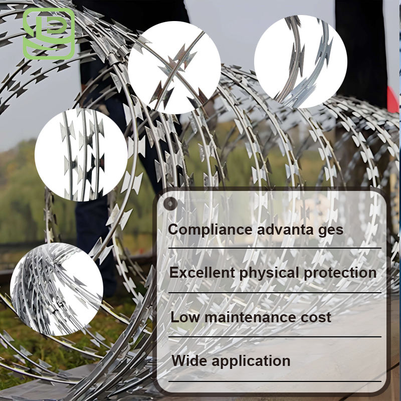 BTO-22 450mm Galvanized Concertina Razor Barbed Wire Coil for ...