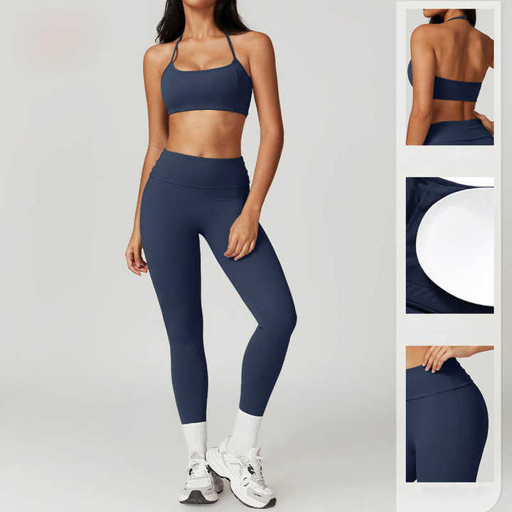 Wholesale Fitness & Yoga Wear Gym Set Crop tank and Flared Leggings 2 Piece Gym Wear Women Sets ...