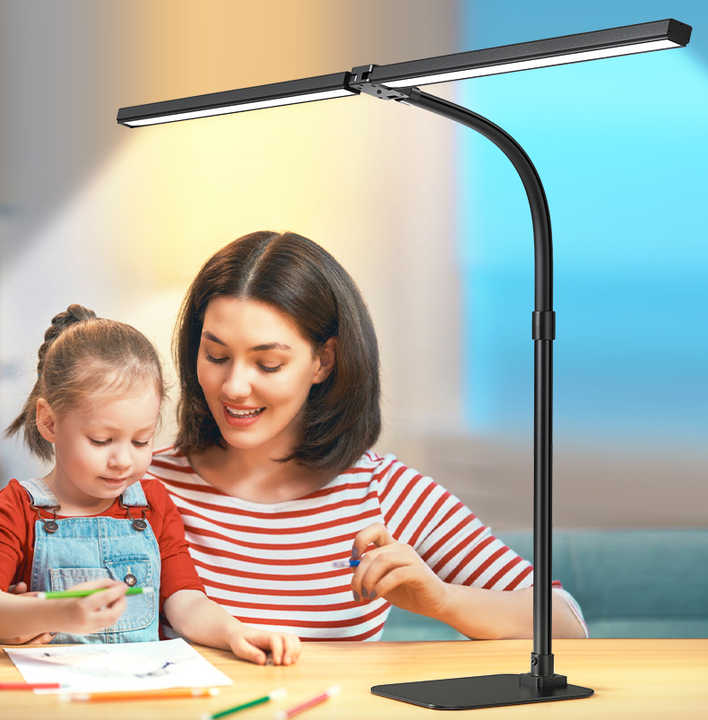 Low Bule Ultra Bright Architect Task Dual Lamp Gooseneck Clip LED Desk ...