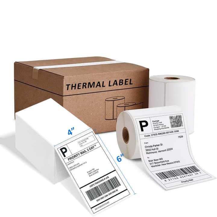 Industrial Semi-Glossy Barcode Label Jumbo Roll Self-Adhesive Thermal ...