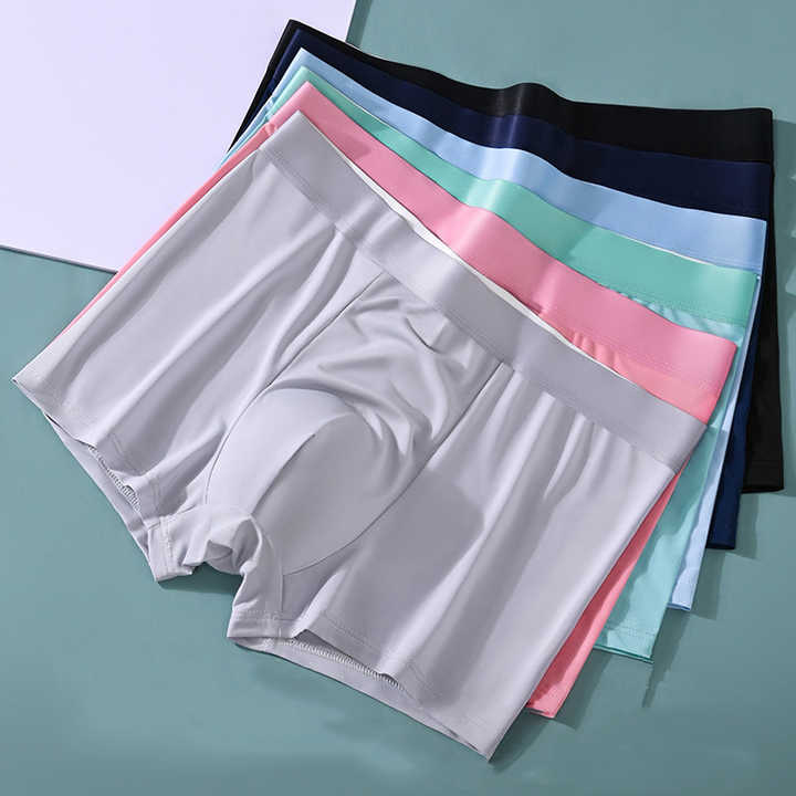 Cooling Boxers Briefs Shorts Breathable Boxers Underwear Seamless Mid ...