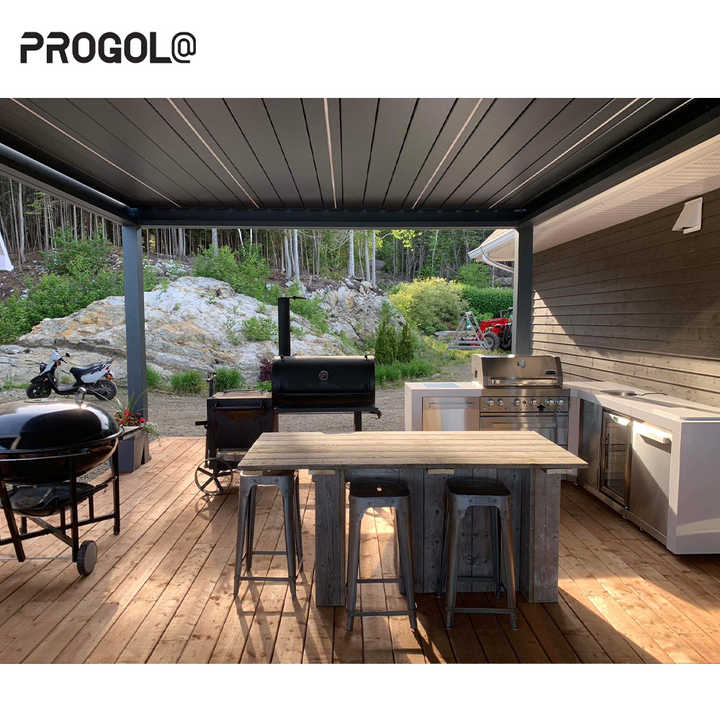 Luxury Aluminium Pergola Bioclimatique with LED Light and Smart Control ...