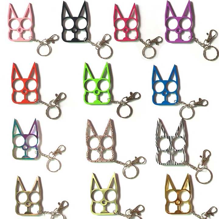 Cartoon Cat Face Keychain & Customizable Metal Keyring ODM