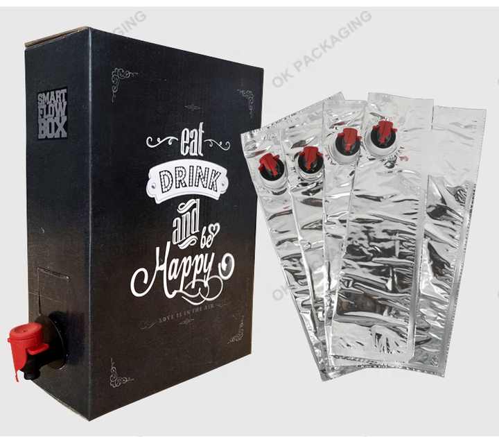 Dongguan Ok Packaging Custom Aseptic Wine Bladder Bag in Box Bib Bag in ...