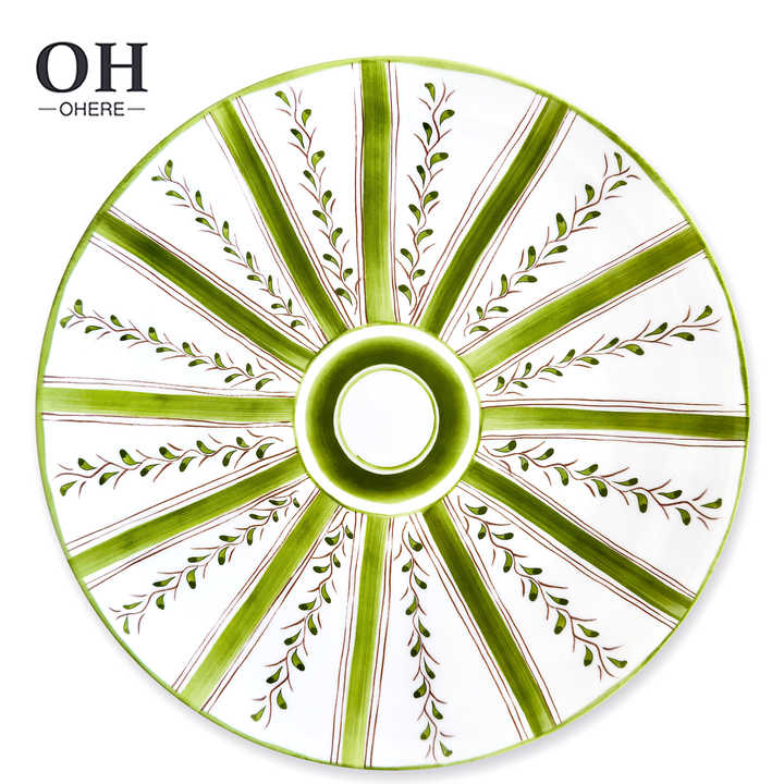 New Design Dinner Set Bone China Plate Set Art Decor Creative Green ...