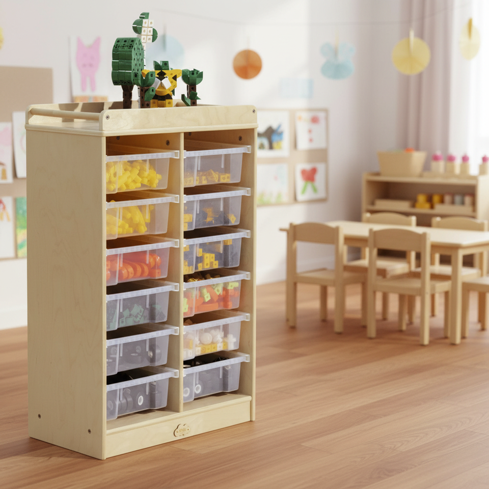 Eco-Friendly Birch Plywood Modern Storage Cabinet with 12Bins for ...