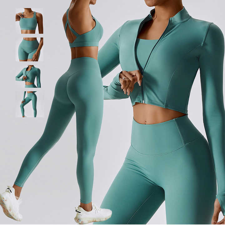 Wholesale Custom Fitness Butt Lift Long Sleeve Active Sets Gym Women ...