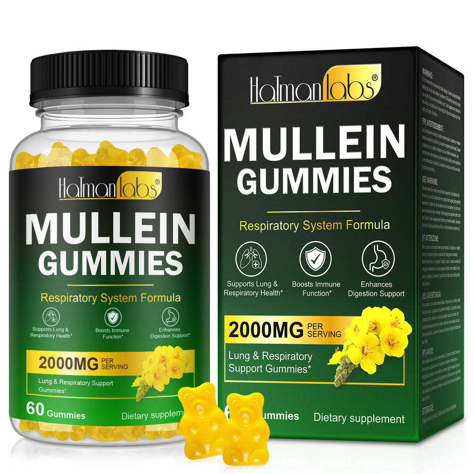 Hatmanlabs Mullein Leaf Extract Gummies Immune Support Respiratory Lung ...