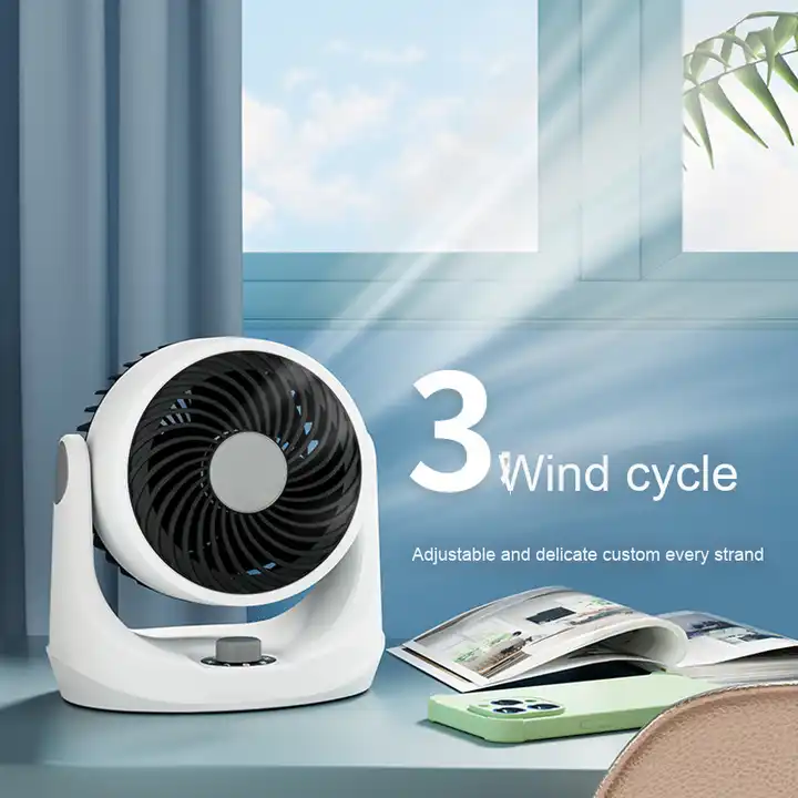 Wide-Angle Desktop Circulation Fan Air Cooling Table Fan with Battery ...
