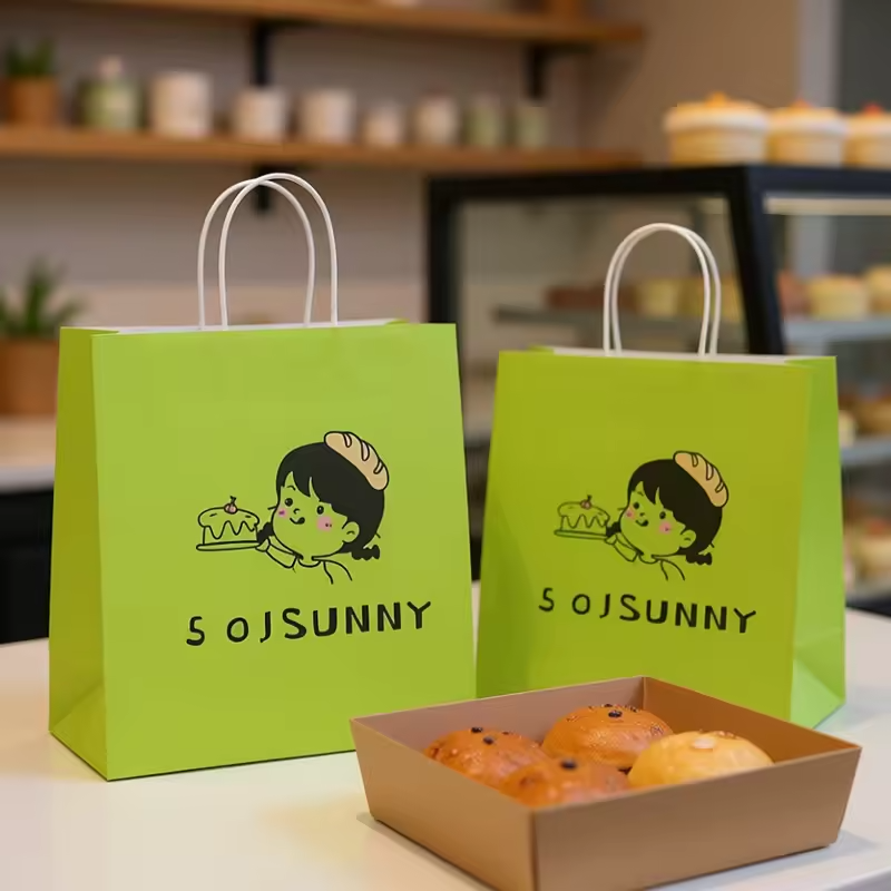 Customized Coffee Bread Packaging Bag Takeaway Food Packaging Bag Kraft ...